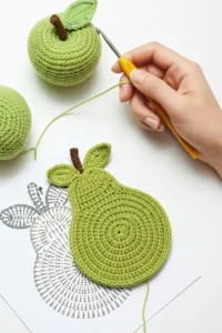Crochet Pear Amigurumi Flat Pattern – Easy Applique for Beginners - The ...