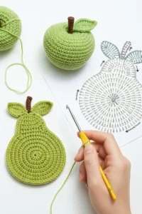 Crochet Pear Amigurumi Flat Pattern – Easy Applique for Beginners - The ...