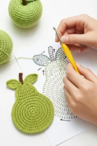 Crochet Pear Amigurumi Flat Pattern – Easy Applique for Beginners - The ...